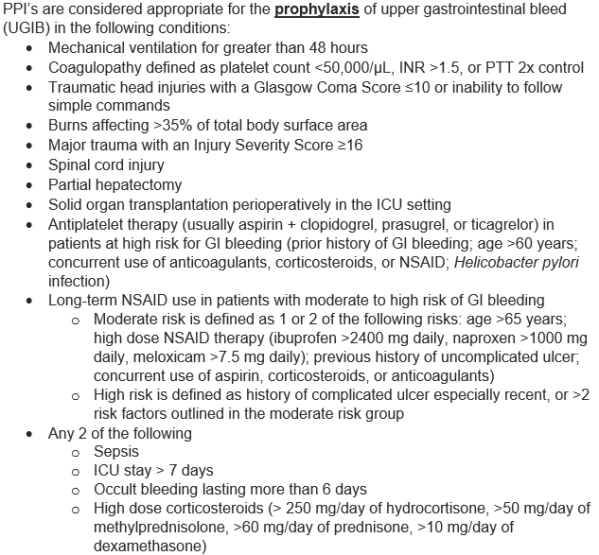 Guidance for the Use of Proton Pump Inhibitors - ASAP